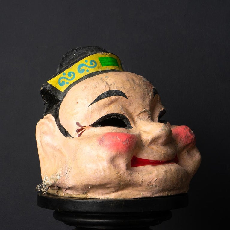 Vintage Chinese Paper Maché Full Head Theatrical Face Mask, C. 1970s ...