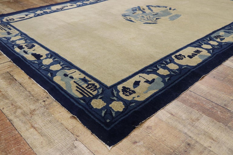Antique Chinese Peking Pictorial Rug with Cartouche Border For Sale at ...