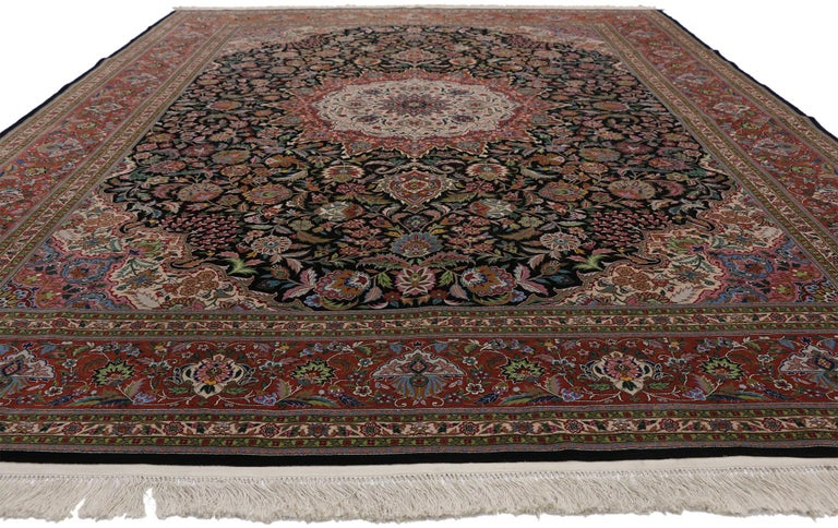 Vintage Chinese Persian Tabriz Design Rug with Victorian Baroque Style ...
