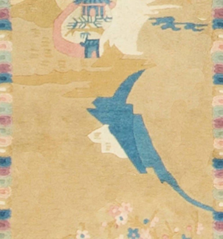 Vintage Chinese Pictorial Rug Circa 1940 For Sale at 1stDibs