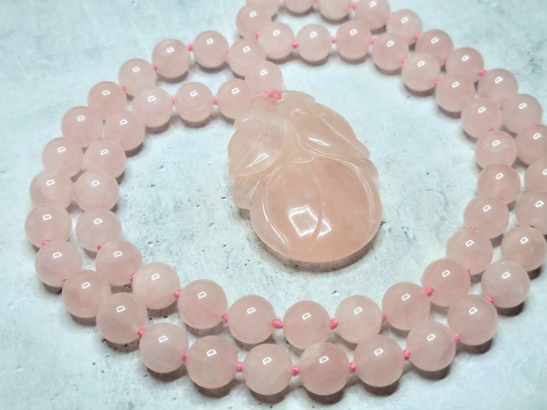antique rose quartz necklace