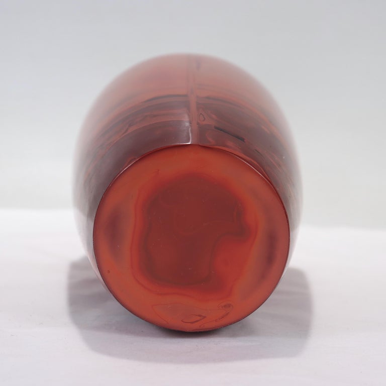 Vintage Chinese Realgar Peking Glass Baluster Vase For Sale at 1stDibs