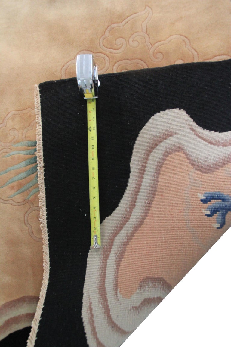 Vintage Chinese Rug Antique Art Deco Rug Large Chinese Rug Pink For ...