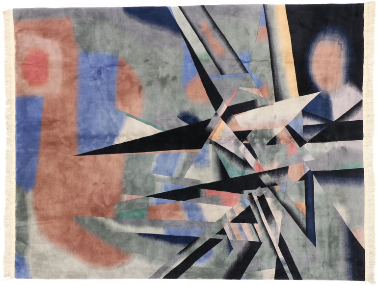 Vintage Chinese Rug with Abstract Expressionism and Cubism Style For ...