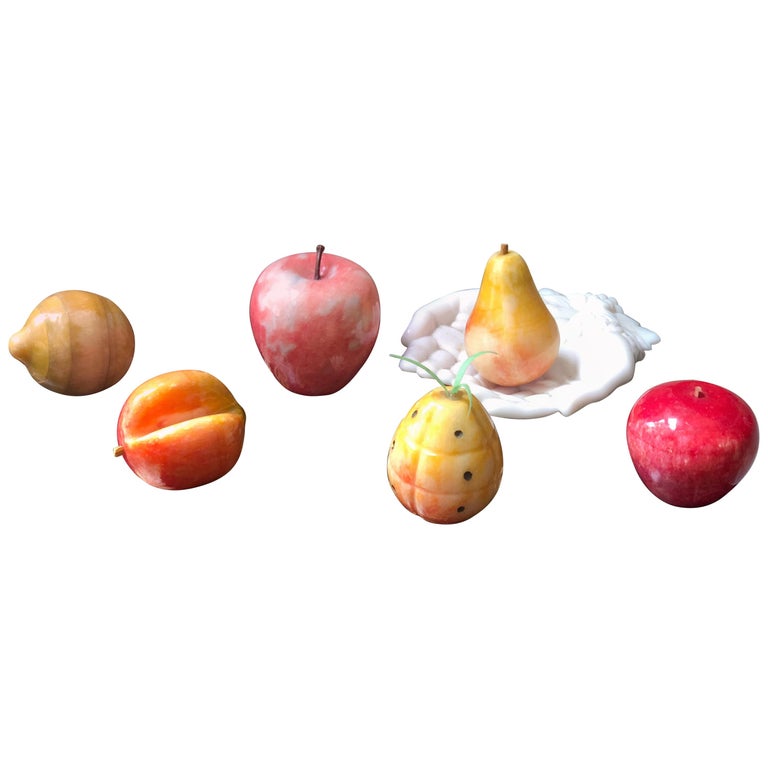 Vintage Chinese Semi-Precious Hardstone and Jade Fruit Fortune ...