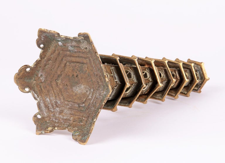 Vintage Chinese Seven Tier Brass Pagoda Incense Burner For Sale at 1stDibs