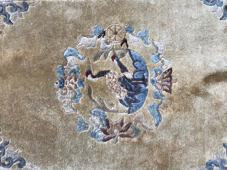 Vintage Chinese Silk Rug at 1stDibs
