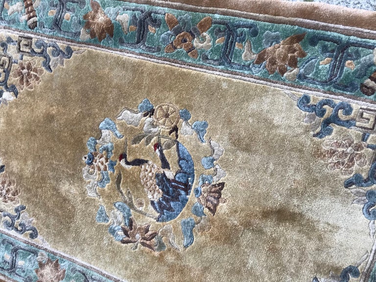 Vintage Chinese Silk Rug at 1stDibs