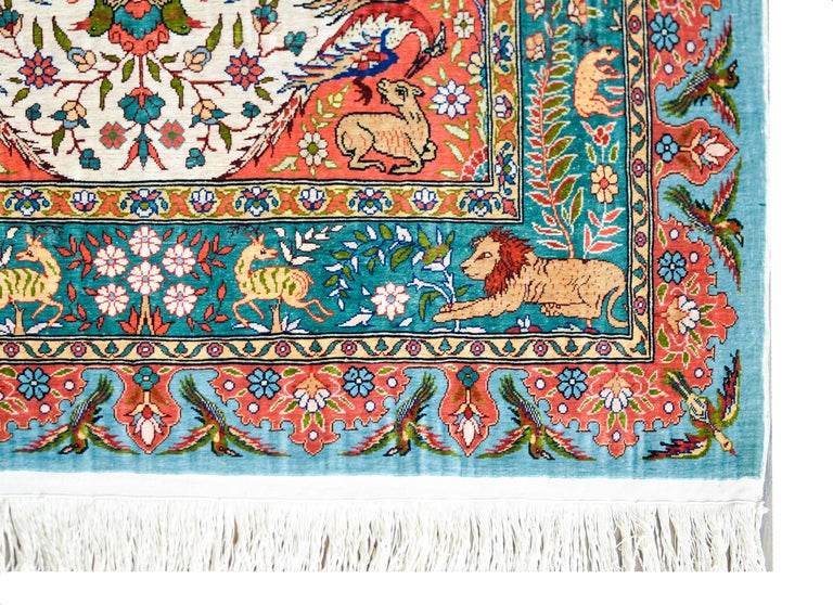Vintage Chinese Silk Rug For Sale at 1stDibs