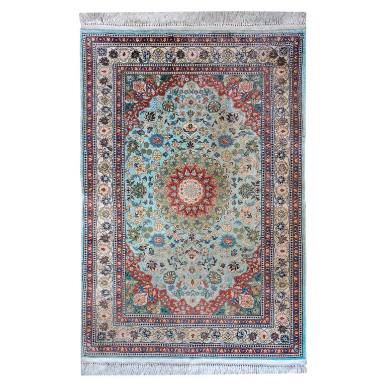 Vintage Chinese Silk Rug For Sale at 1stDibs