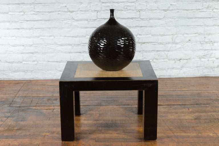 Vintage Chinese Square Coffee Table with Antique Palace Courtyard Stone ...