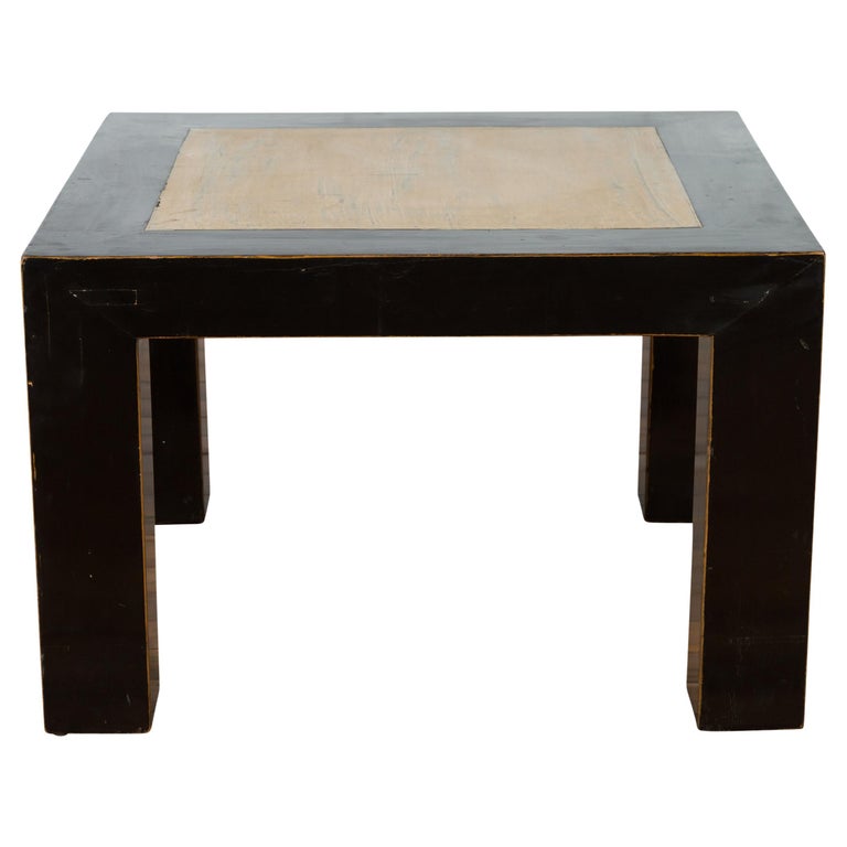 Vintage Chinese Square Coffee Table with Antique Palace Courtyard Stone ...