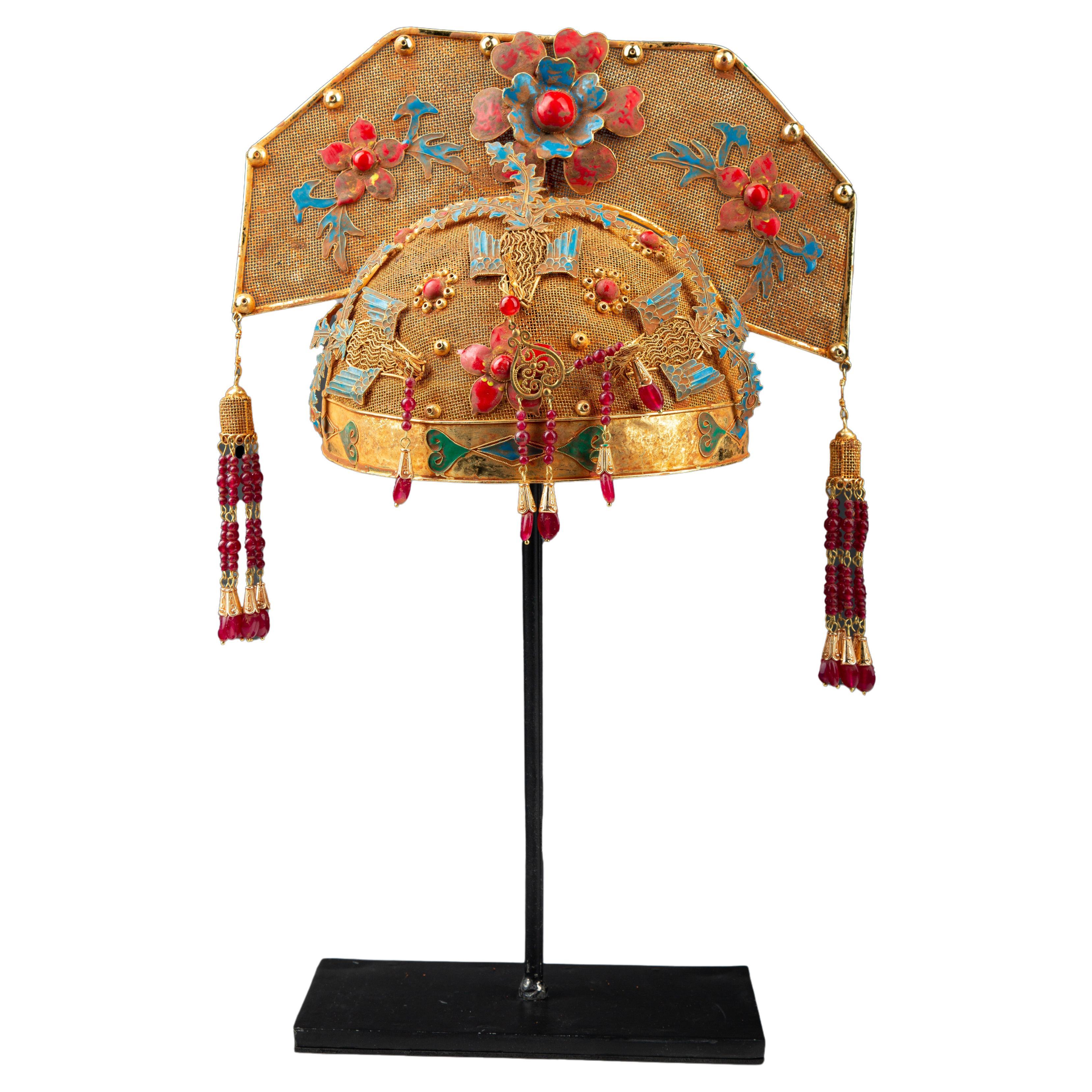 Vintage Chinese Opera Theatre Headdress, Early 20th Century at 1stDibs