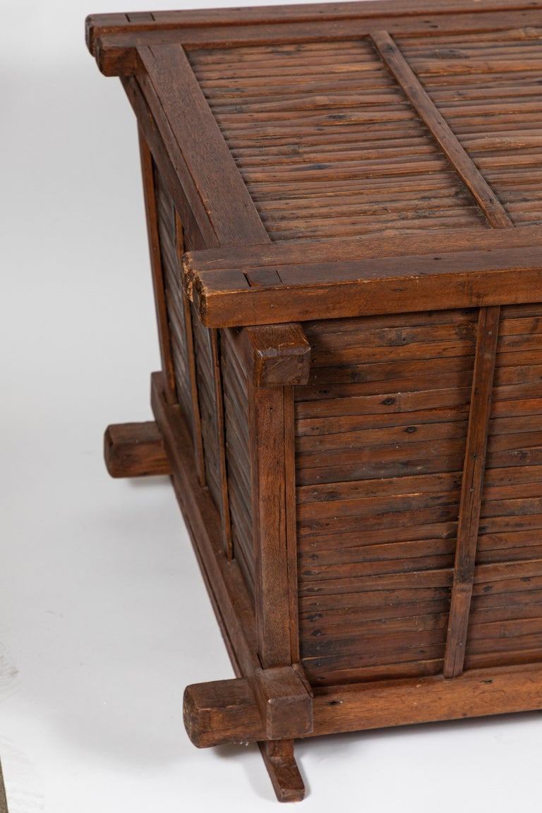 Vintage Chinese Trunk Made of Bamboo and Elm For Sale at 1stDibs