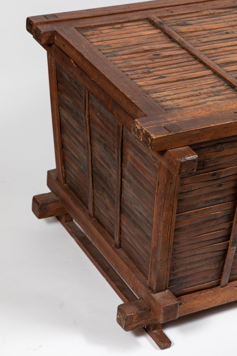 Vintage Chinese Trunk Made of Bamboo and Elm For Sale at 1stDibs
