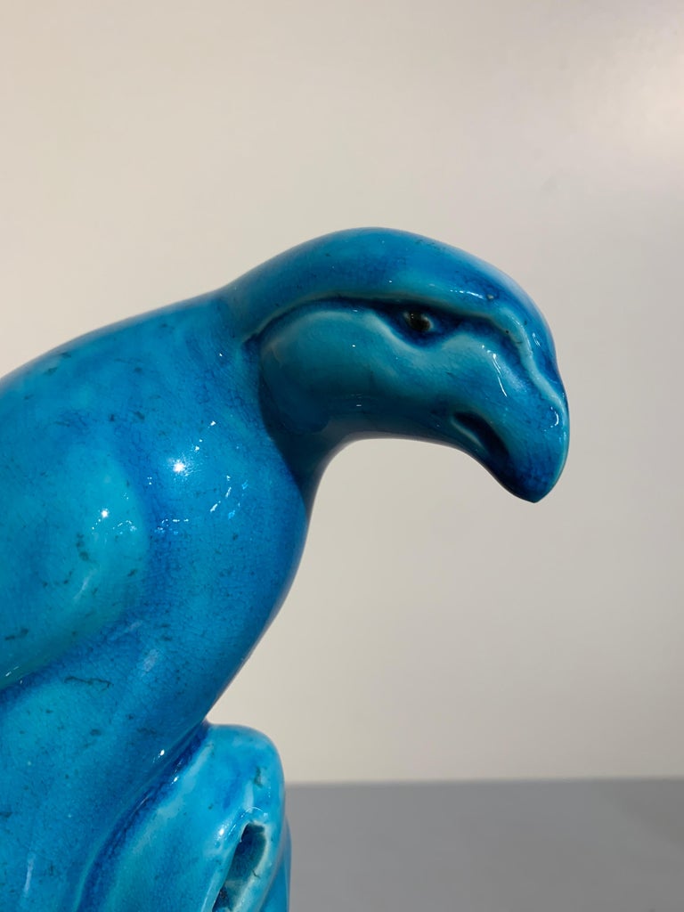 Vintage Chinese Turquoise Glazed Hawk, Mid-20th Century, China at 1stDibs