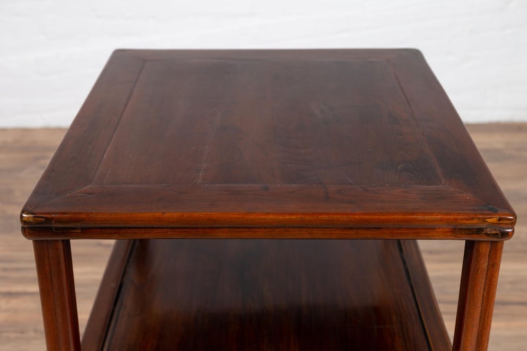 Vintage Chinese Wooden Side Table with Shelf and Contemporary Legs at ...