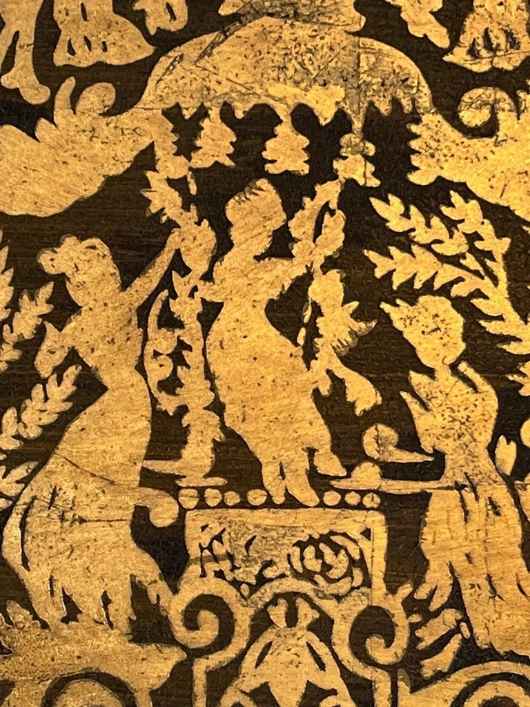 Vintage Chinoiserie Hand Painted Butler Tray Side Table For Sale at 1stDibs