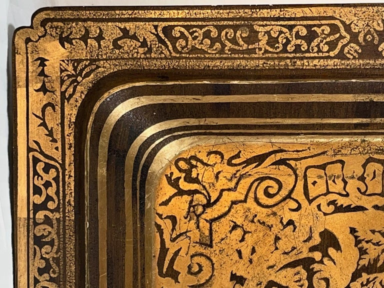 Vintage Chinoiserie Hand Painted Butler Tray Side Table For Sale at 1stDibs