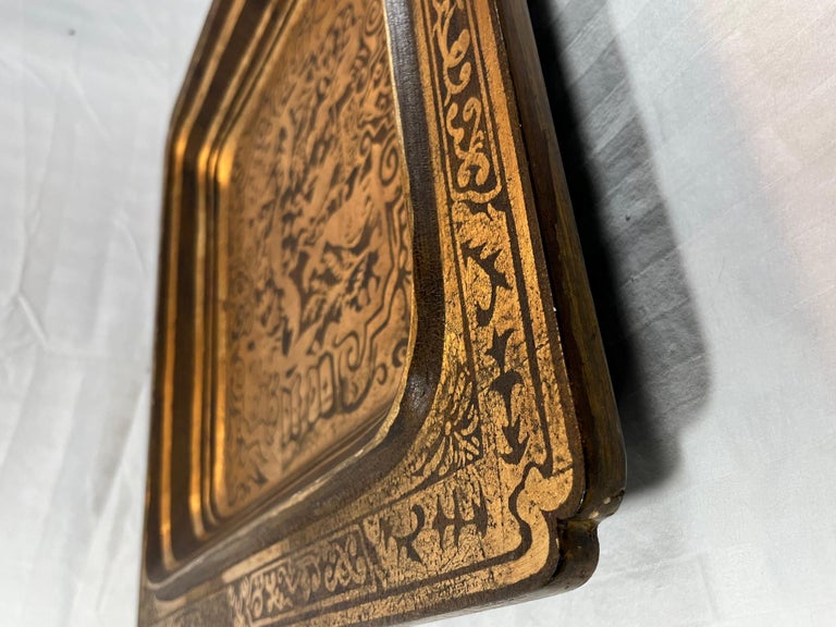 Vintage Chinoiserie Hand Painted Butler Tray Side Table For Sale at 1stDibs