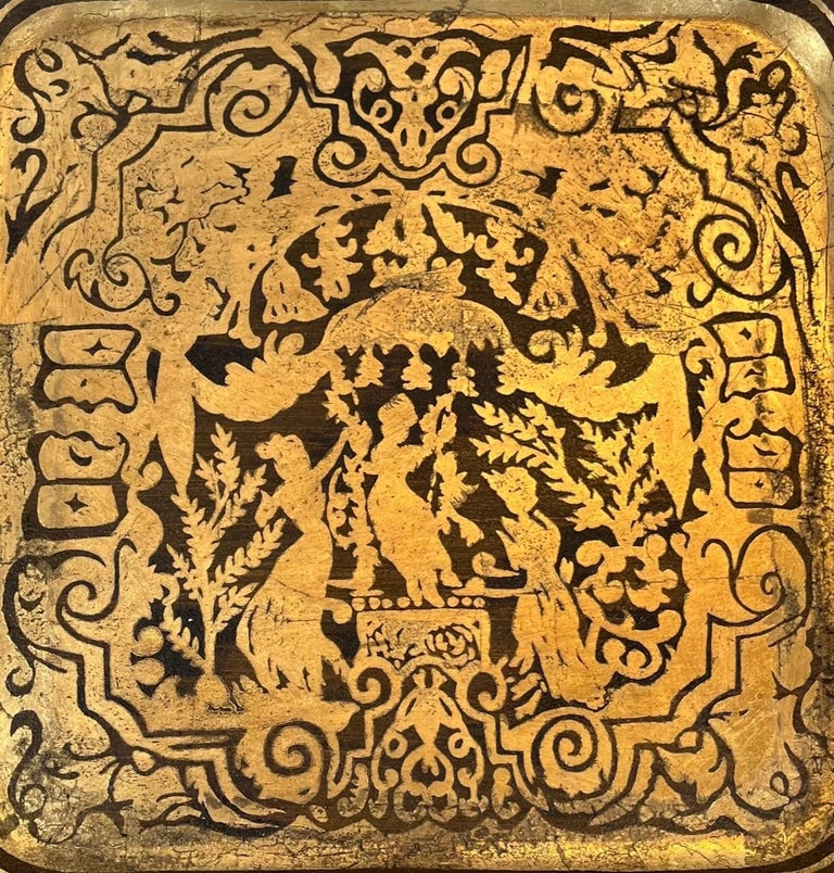 Vintage Chinoiserie Hand Painted Butler Tray Side Table For Sale at 1stDibs