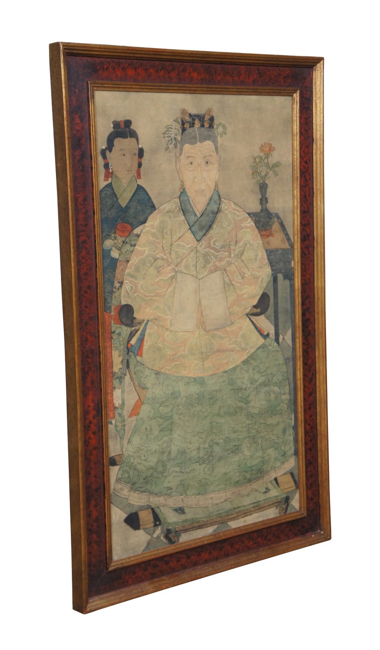 Vintage Chinoiserie Ming Dynasty Family Ancestor Empress Portrait Print ...