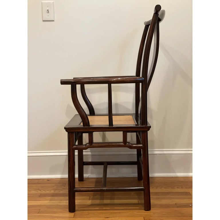 Vintage Chinoiserie Yoke Back Scholar Chair For Sale at 1stDibs