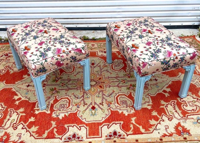 Vintage Chippendale Benches, a Pair at 1stDibs