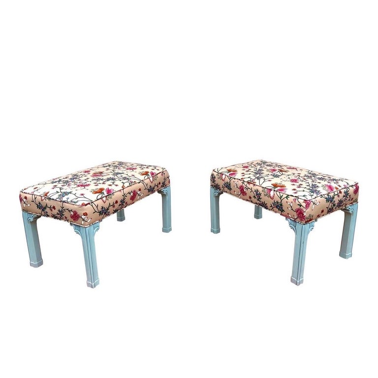 Vintage Chippendale Benches, a Pair at 1stDibs