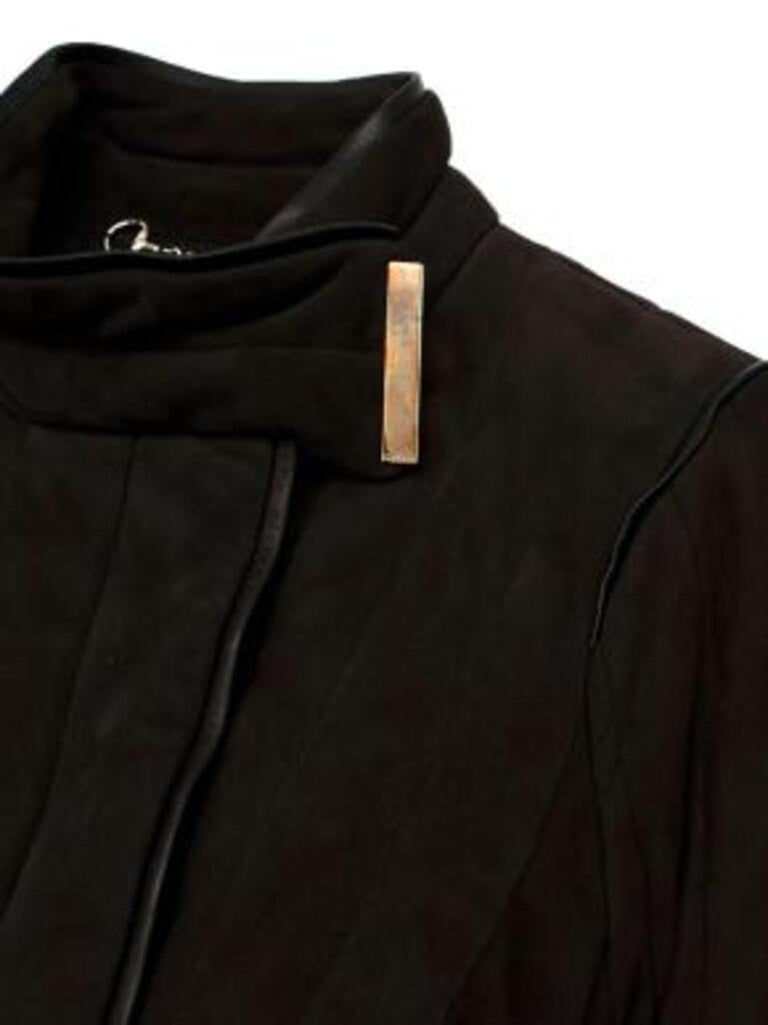 Vintage Chocolate Brown Suede Quilted Jacket For Sale at 1stDibs