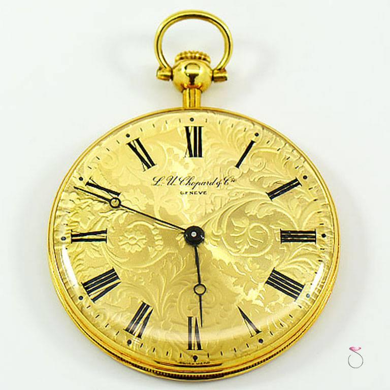 Vintage Chopard Beautifully Engraved 18K Gold Pocket Watch Ref. 3004 ...