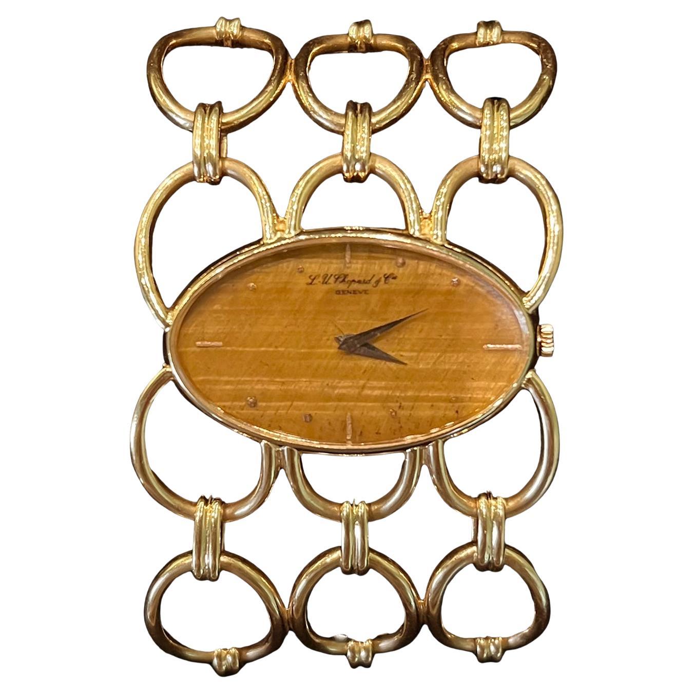 Vintage Chopard Bracelet Watch 1970s in Gold and Tiger's eye Gemstone ...