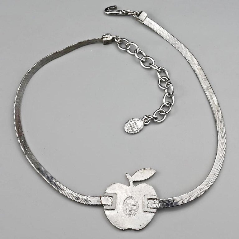 Vintage CHRISTIAN DIOR Apple Logo Pop Enamel Necklace at 1stDibs ...