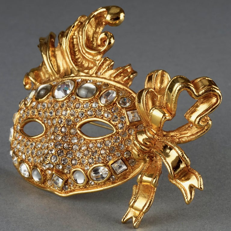 Vintage CHRISTIAN DIOR BOUTIQUE Jewelled Masquerade Massive Brooch For ...