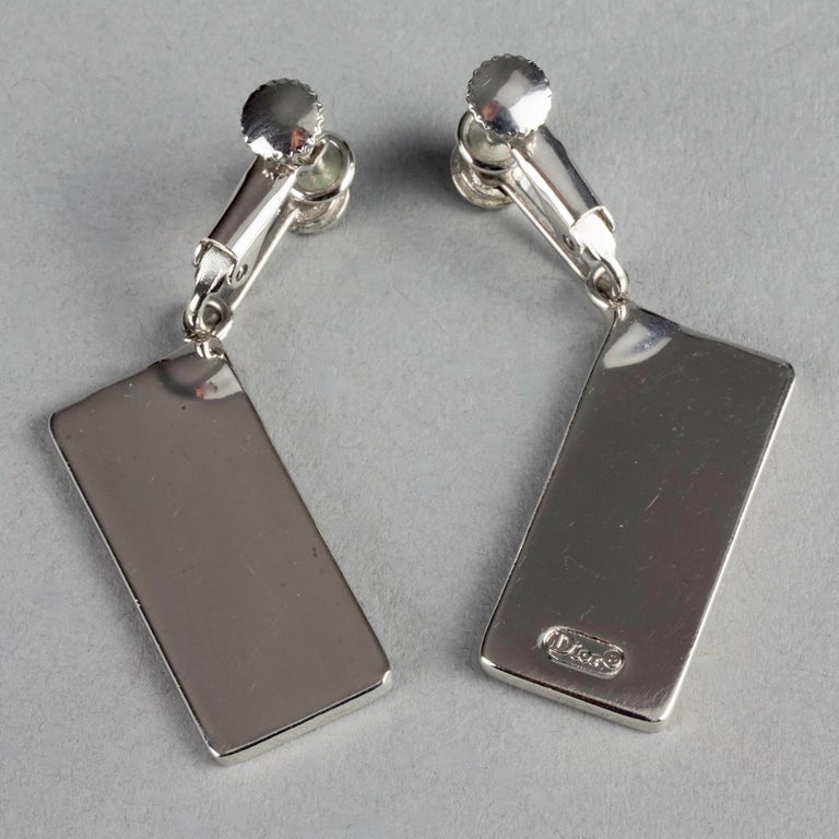 Vintage CHRISTIAN DIOR by John GALLIANO Dog Tag Dangling Earrings For ...
