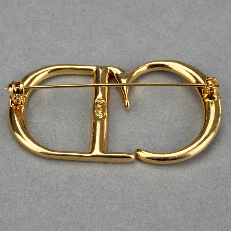 Vintage CHRISTIAN DIOR CD Logo Monogram Brooch at 1stDibs