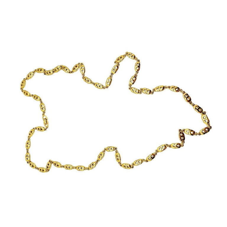 Vintage Christian Dior CD Motif Chain Necklace 1980s For Sale at 1stDibs