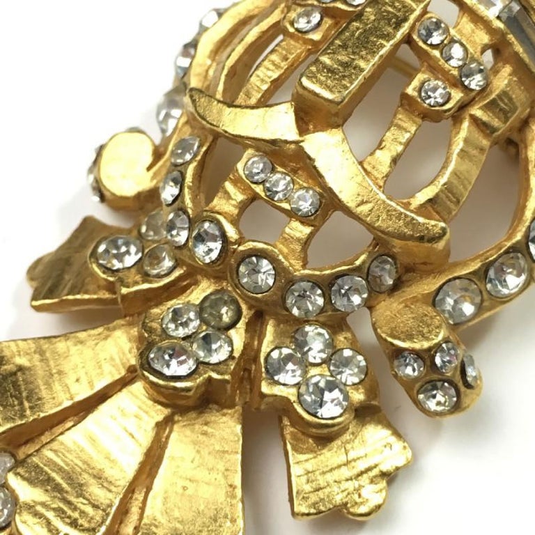 Vintage Christian Dior Crown Brooch at 1stDibs