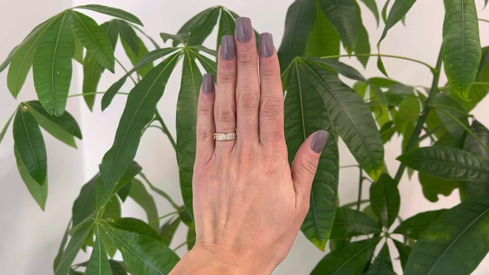 Vintage Christian Dior Diamond 18 Karat Yellow Gold Cable Chain Ring ...