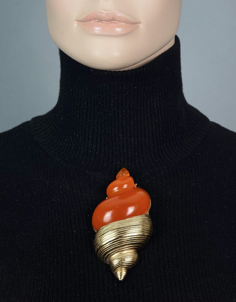 Vintage CHRISTIAN DIOR DUNE by Robert Goossens Shell Brooch For Sale at ...