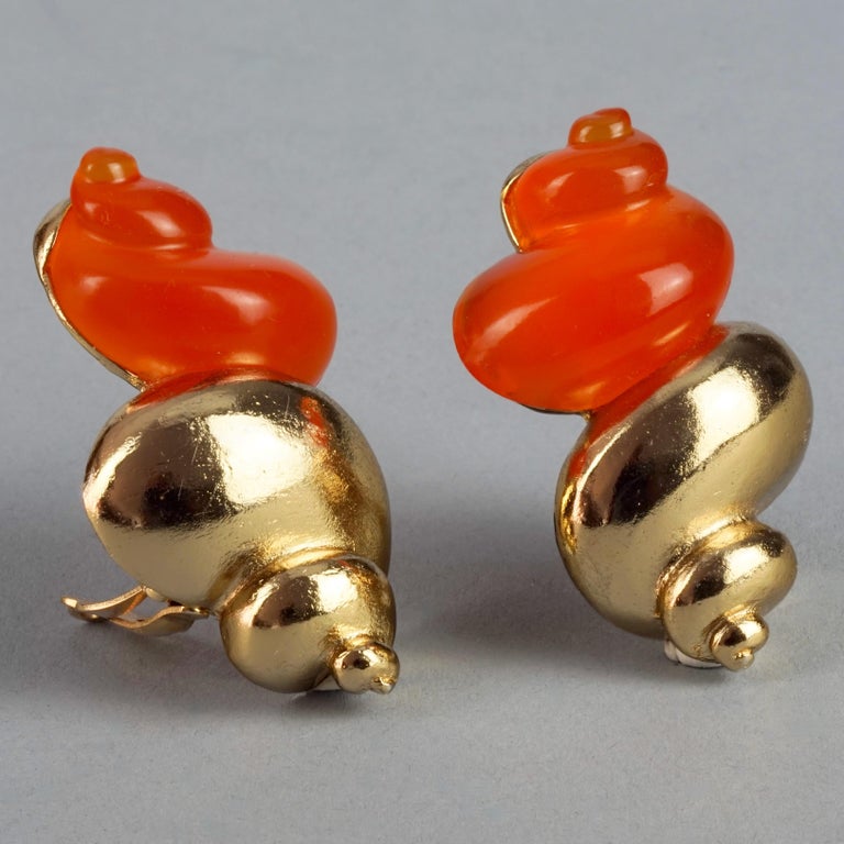 Vintage CHRISTIAN DIOR DUNE by Robert Goossens Shell Earrings For Sale ...
