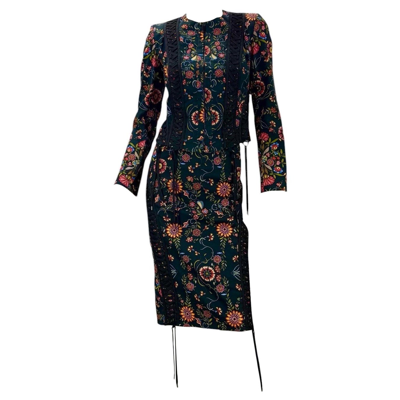 Vintage Christian Dior Floral Denim Corset Suit from the John Galliano ...