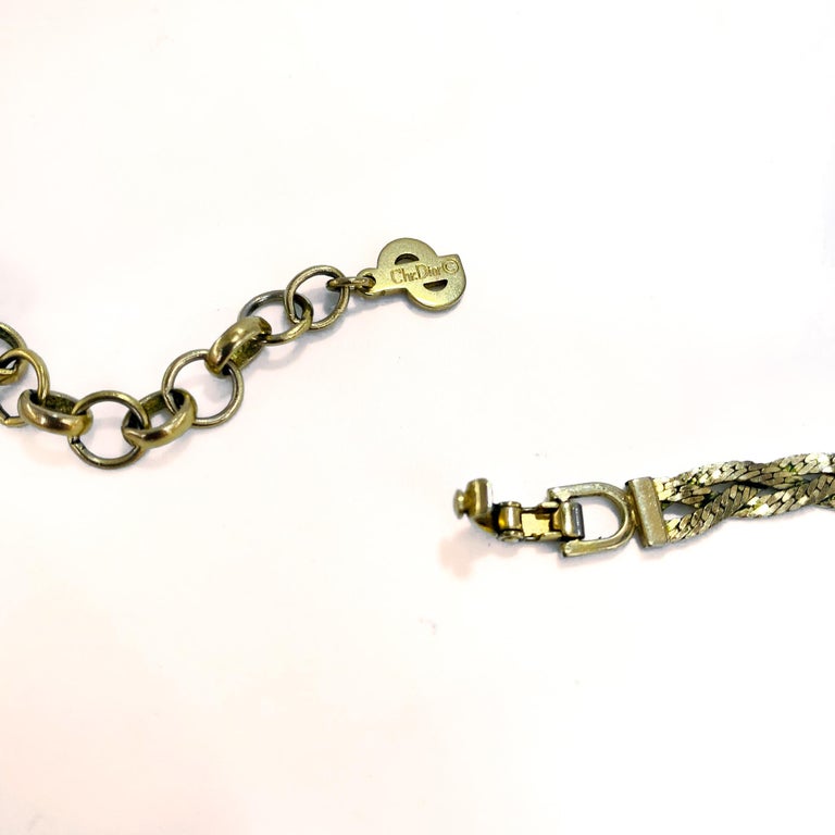 Vintage Christian Dior Gold Plated Chain Necklace 1980s at 1stDibs