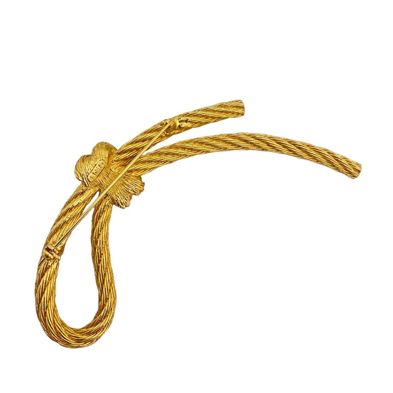 Vintage CHRISTIAN DIOR gold rope designer runway couture brooch For ...