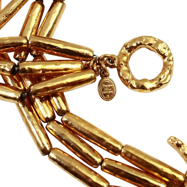 Vintage Christian Dior Gold Spike Necklace Circa 1980s For Sale at 1stDibs