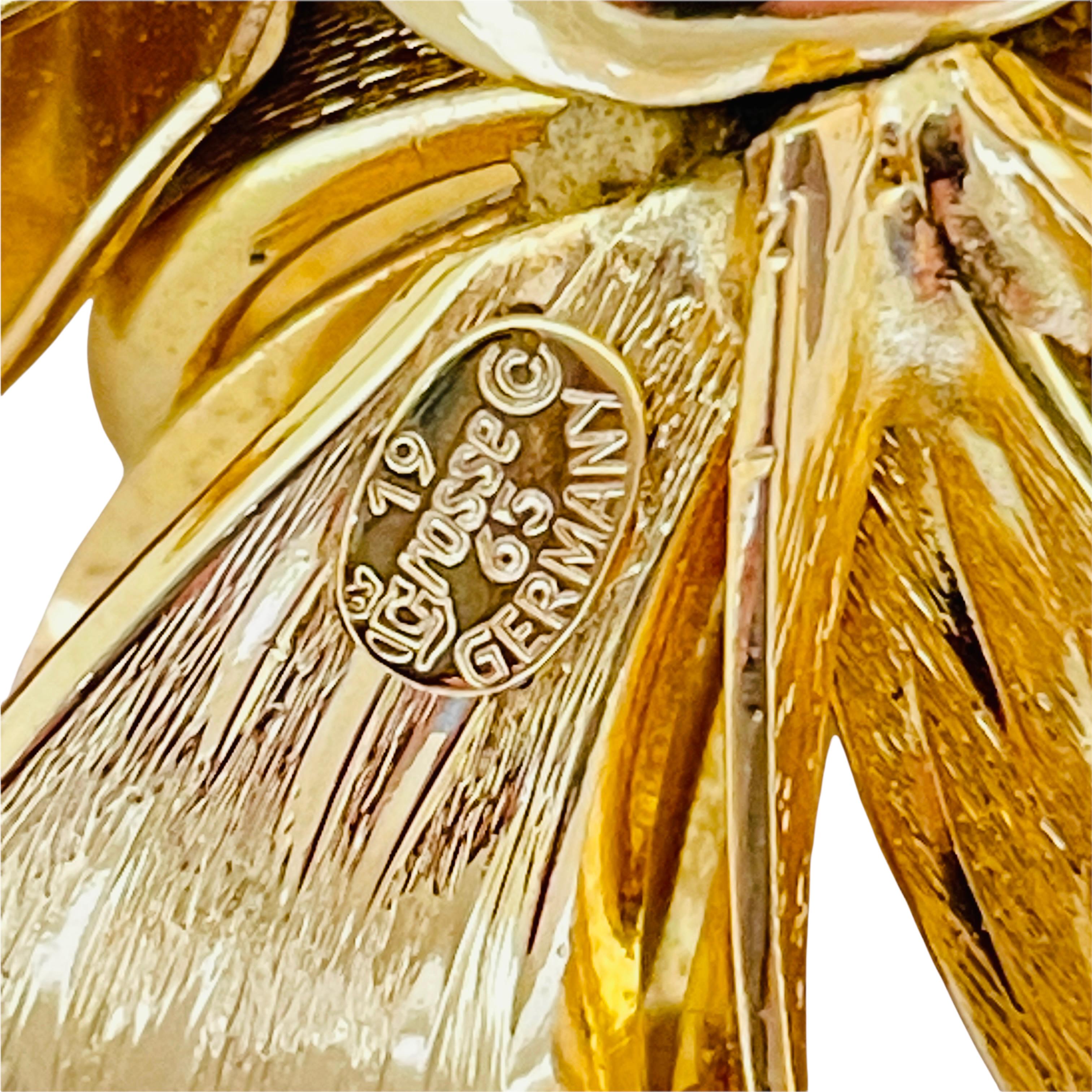 Vintage CHRISTIAN DIOR GROSSE 1965 GERMANY gold bow designer runway ...