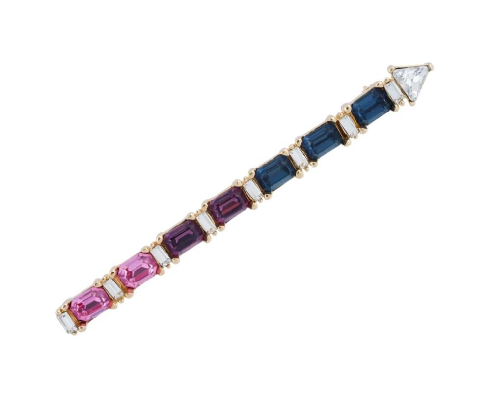 Vintage Christian Dior Jeweled Arrow Pin Brooch For Sale at 1stDibs