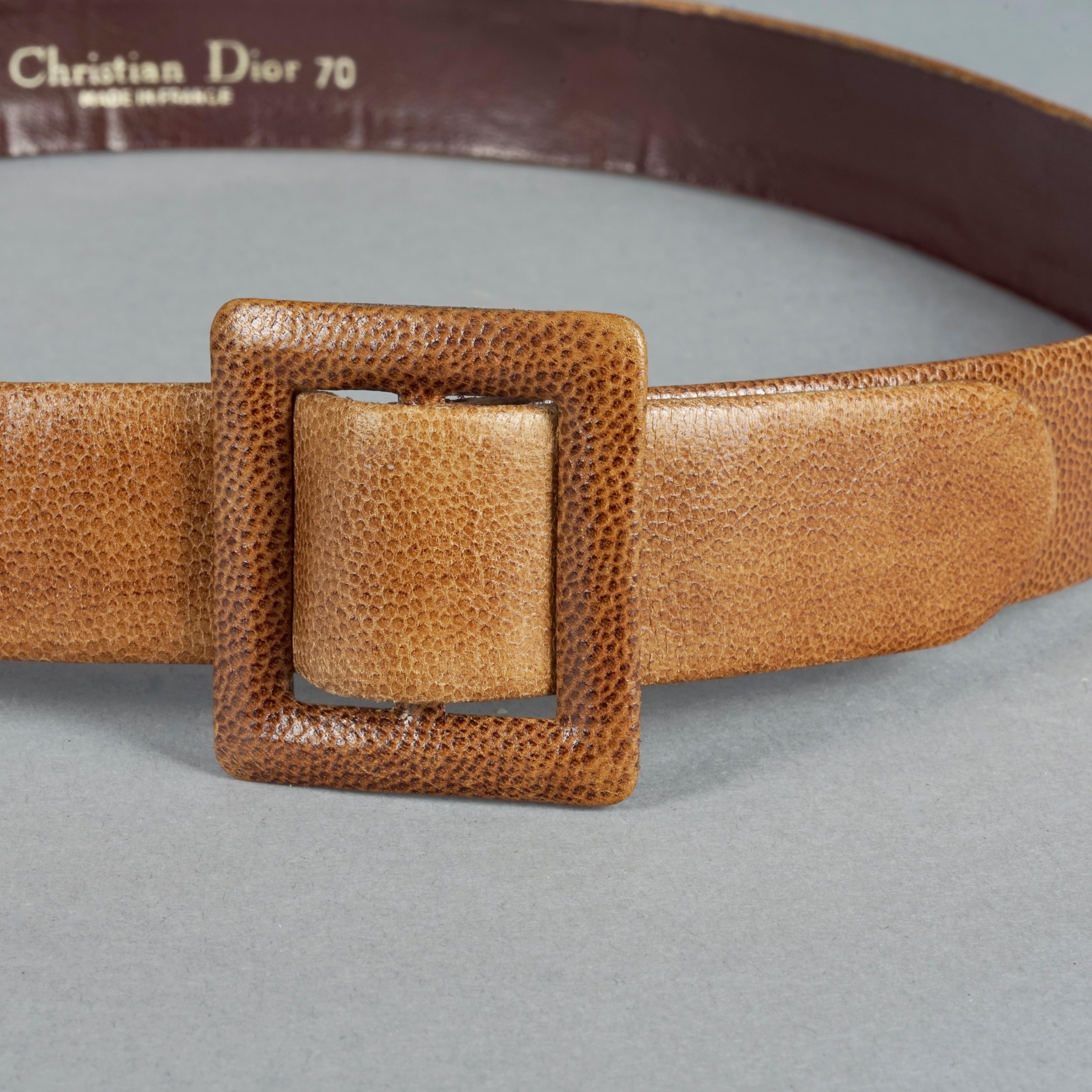 Vintage CHRISTIAN DIOR Lion Head Charms Brown Leather Belt For Sale at ...