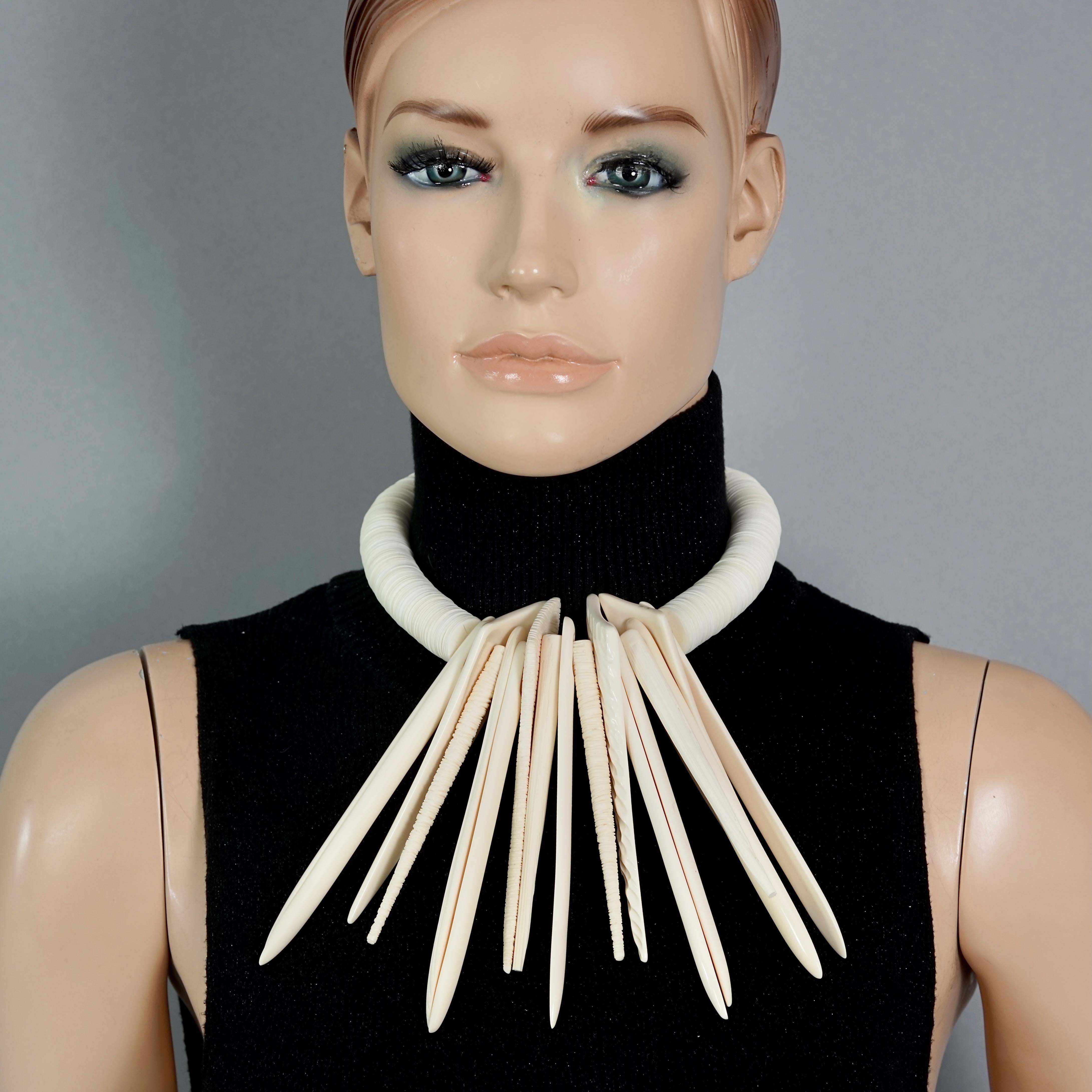 Vintage CHRISTIAN DIOR Massive Tribal Spikes Resin Necklace For Sale at ...