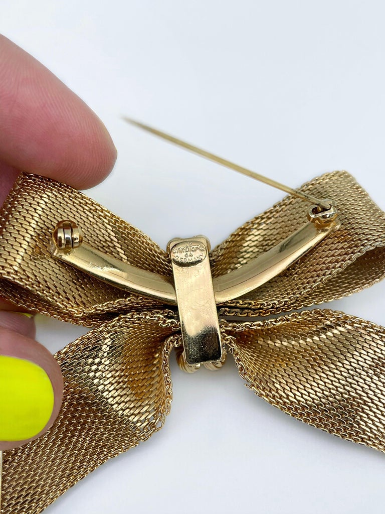Vintage Christian Dior Mesh Star Print Bow Pin Brooch 1964 For Sale at ...